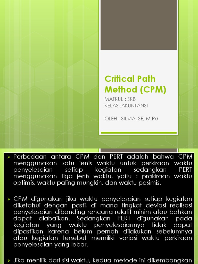 Critical Path Method (CPM) - SKB | PDF