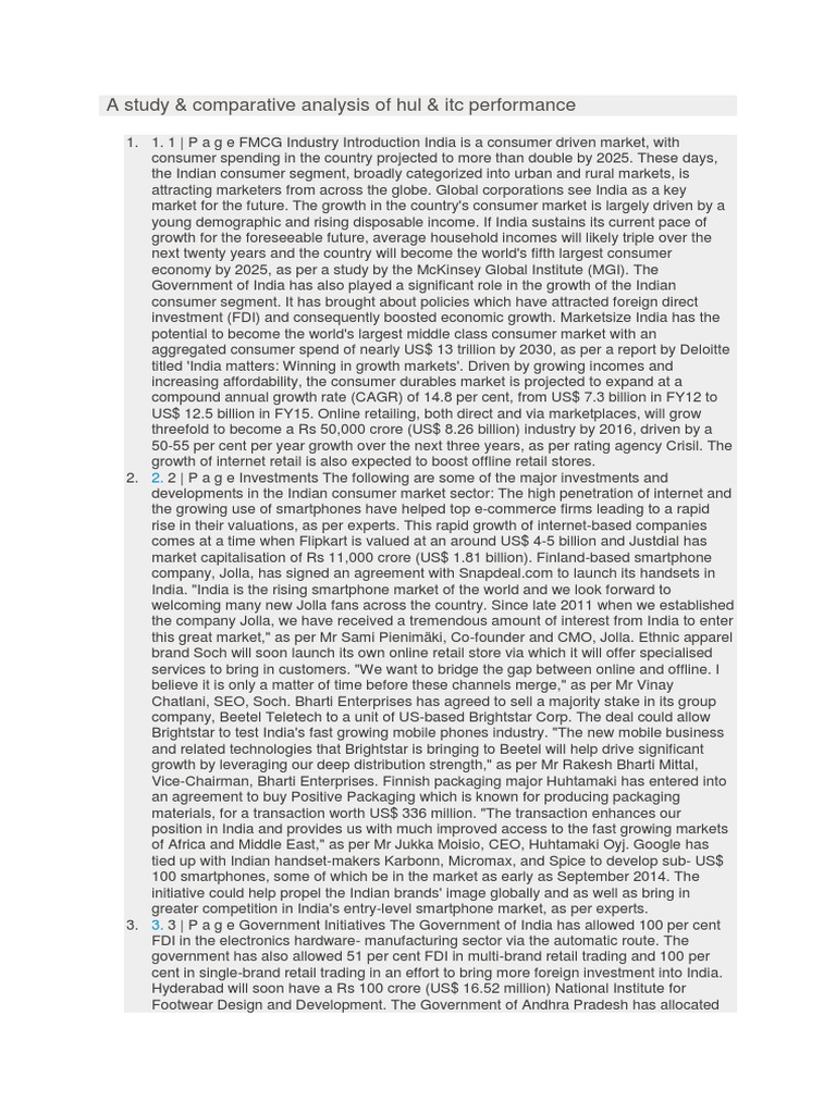 Study of Hul and Itc | PDF | Inventory | Unilever