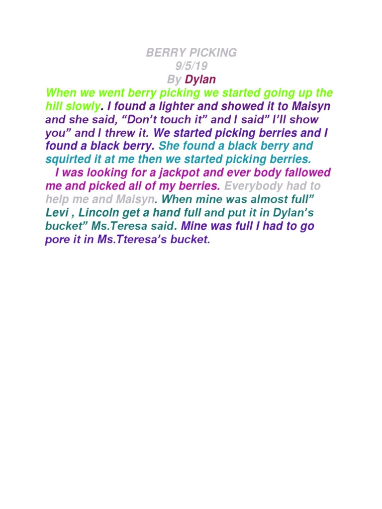 Dylan Berry Picking | PDF