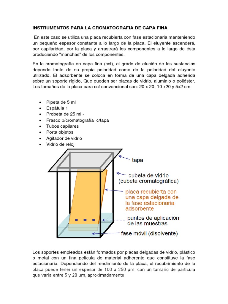 Instrumentos para La Cromatografia de Capa Fina | PDF