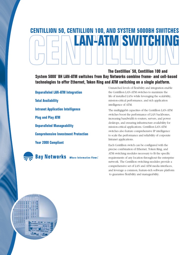 Centillion: Lan-Atm Switching | PDF | Network Switch | Asynchronous ...