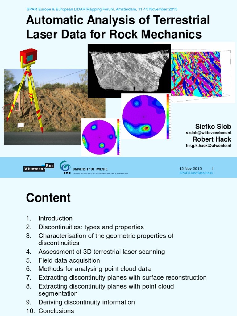 3D Laser Scanning of Rock Faces | PDF | Lidar | Surveying