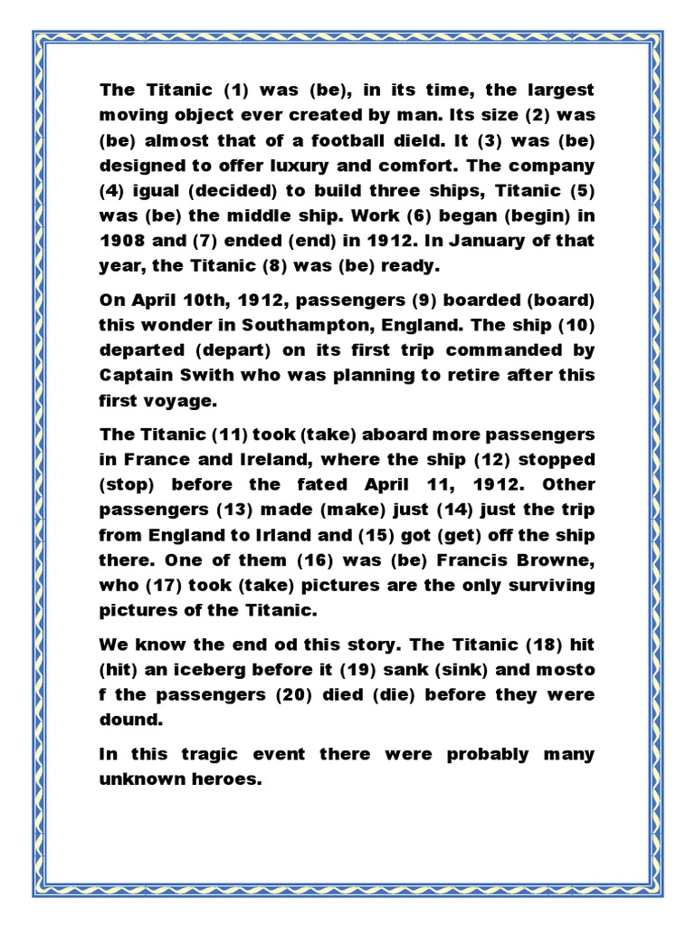 Historia breve del Titanic | PDF