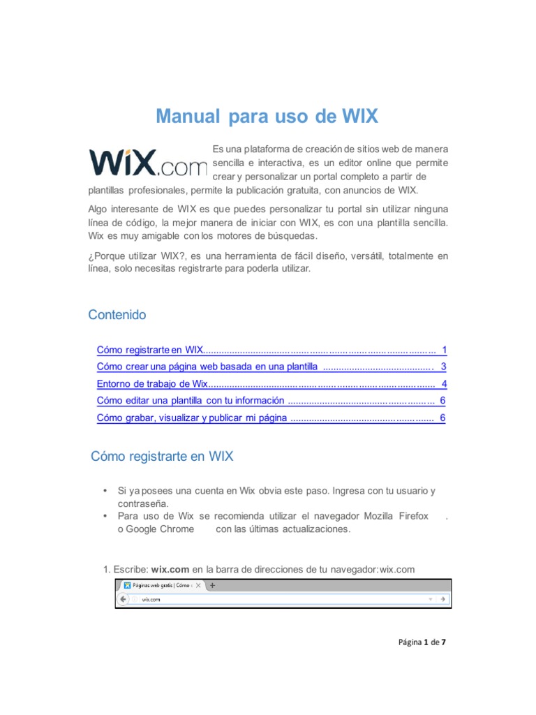 Manual de Wix | PDF | Página web | Point and Click