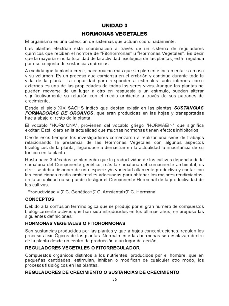 Fisiologia Vegetal II - 2019 I-Unidad 3 | PDF | Auxina | Hormona Vegetal