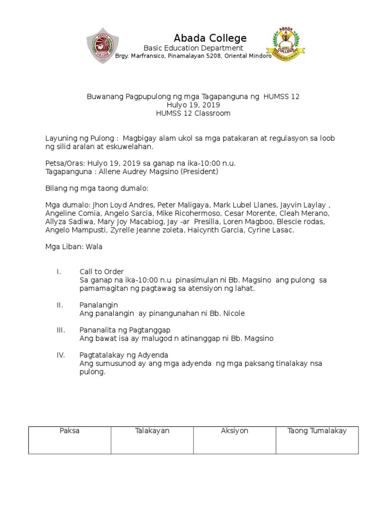Adyenda Sa Filipino | PDF