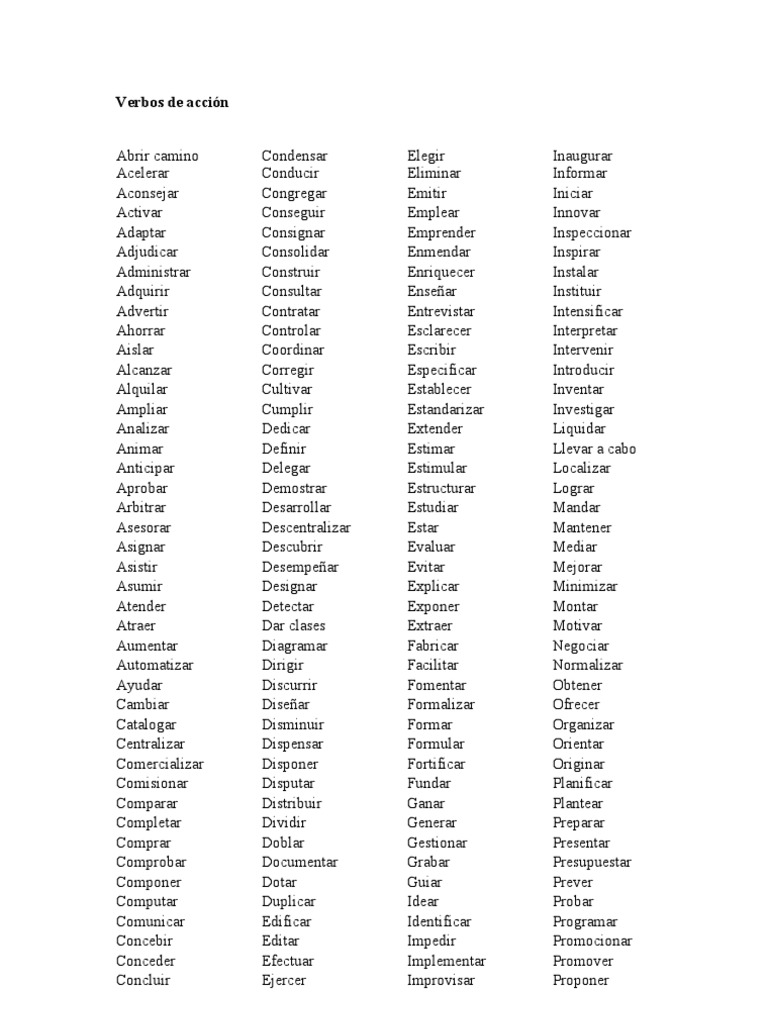 Lista de Verbos de Acción para SEO | PDF | Business
