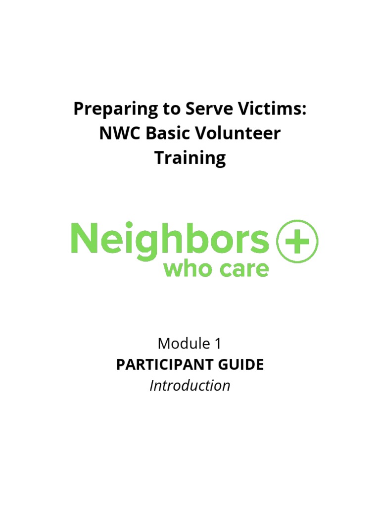 1-Introduction NWC Participant Guide | PDF | Victimology | Victimisation