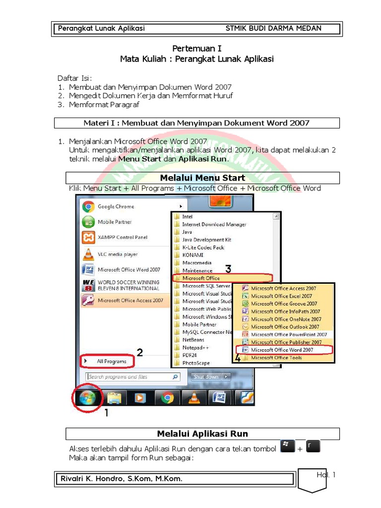 Modul Microsoft Office Word 2007 | PDF