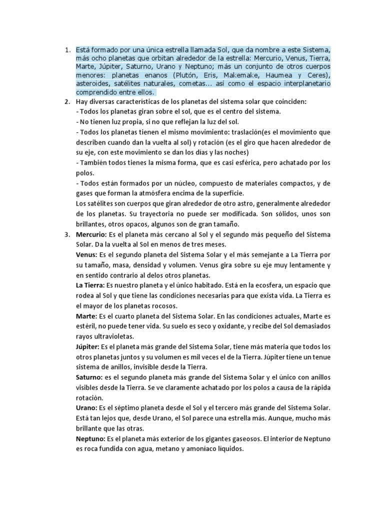 Actividades del Sistema Solar para Niños | PDF | Planetas | Sistema solar