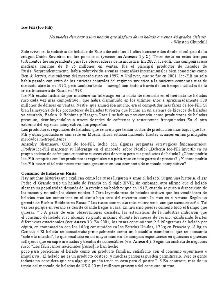 Ice-Fili: Liderazgo en el Mercado Ruso | PDF | Unión Soviética ...