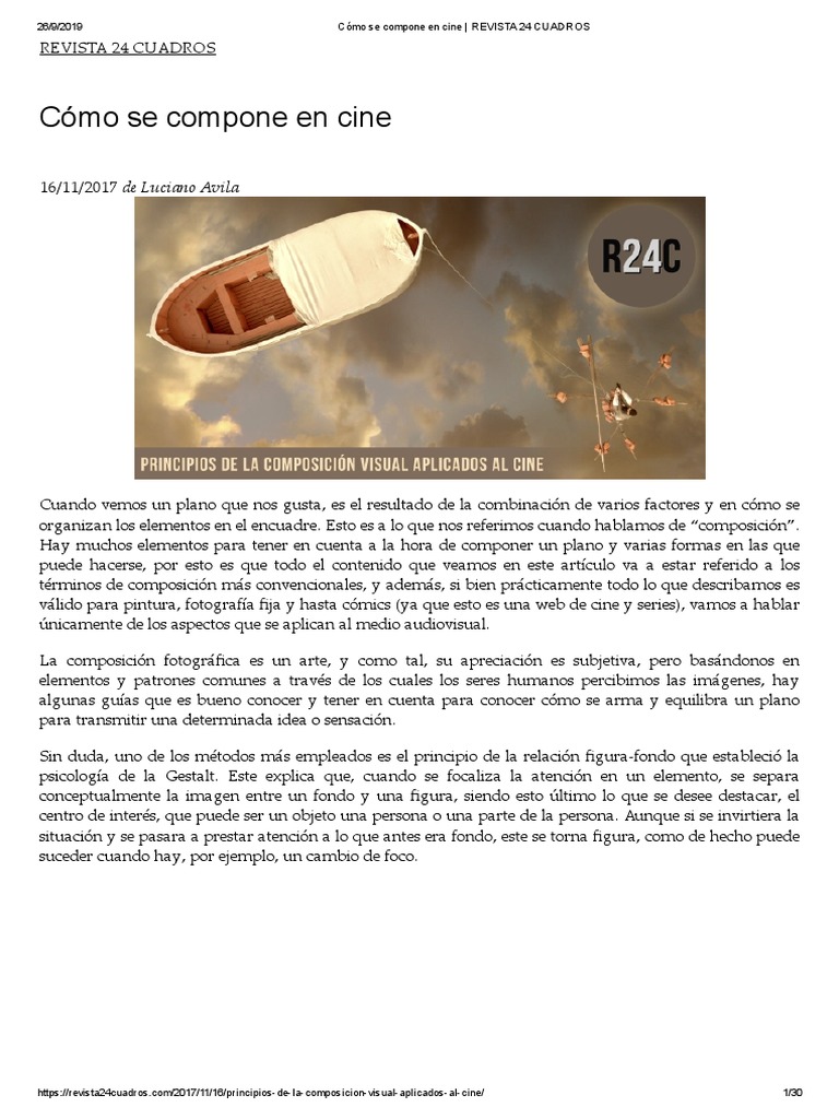 Composición Visual en Cine: Guía Esencial | PDF | Composición (artes ...