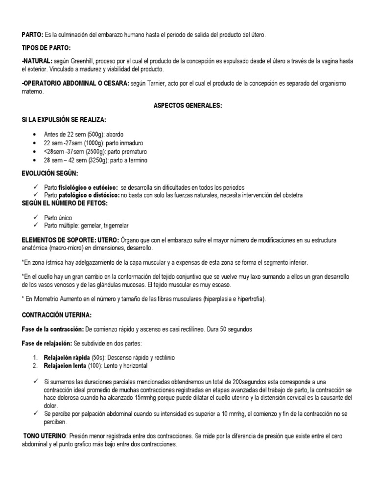 Aspectos generales del parto: tipos, evolución, elementos de soporte y ...