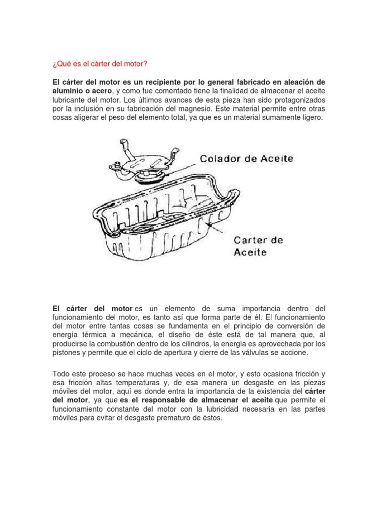 Cárter Del Motor | PDF | Aluminio | Motores