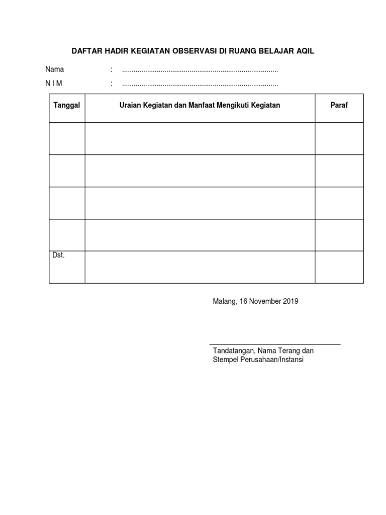 Logbook Observasi | PDF
