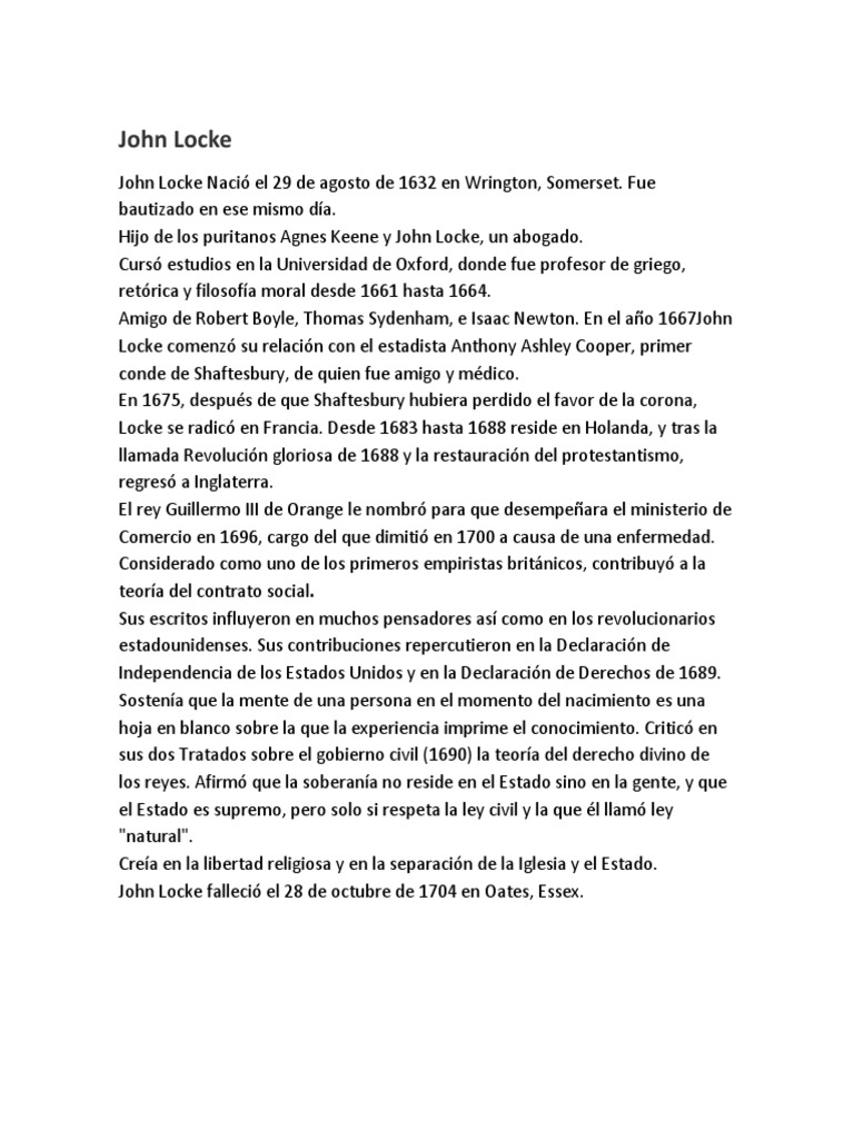 Biografias | PDF | John Locke | Montesquieu
