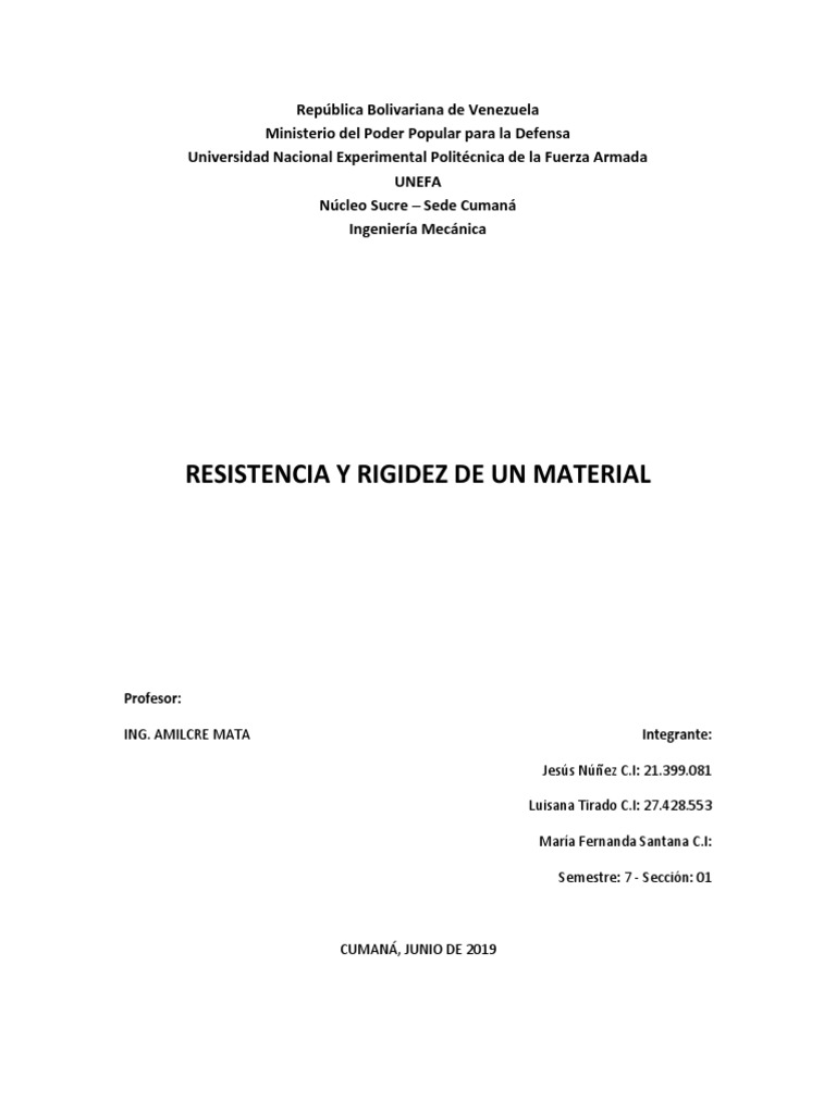 Rigidez y Resistencia de Materiales | PDF | Resistencia de materiales ...