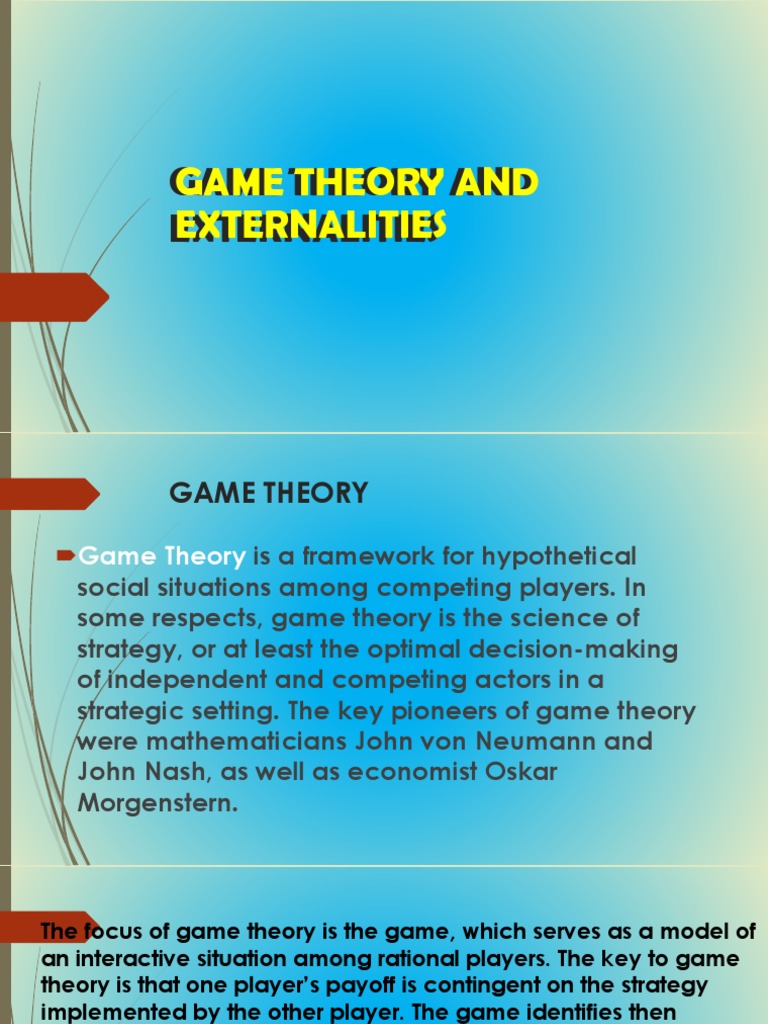 Game Theory and Externalities | PDF | Externality | Game Theory