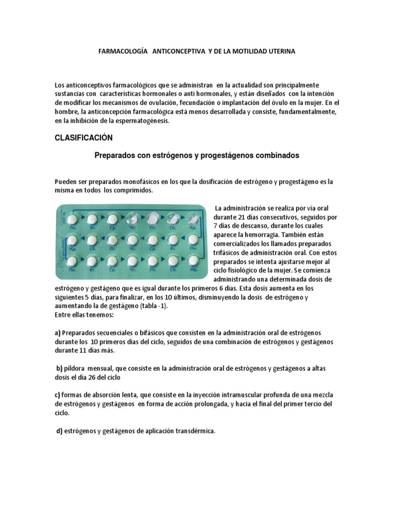 Farmacología Anticonceptiva | Descargar gratis PDF | Control de la ...