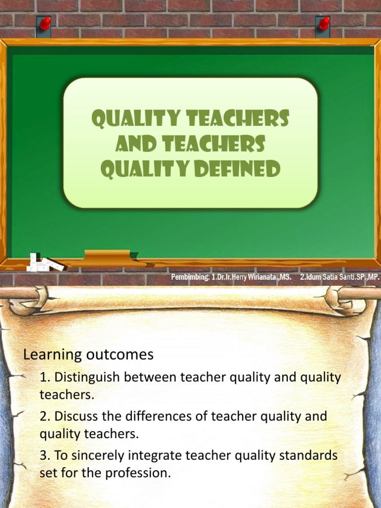 Defining Teacher Quality And Attributes Pdf Teachers Learning