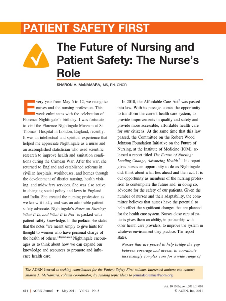 Patient Safety | PDF | Nursing | Patient Safety