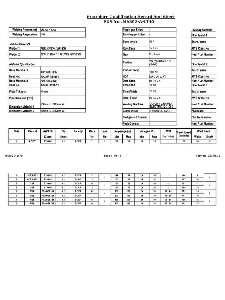 Sample WPS On WPS Cips | PDF | Welding | Construction