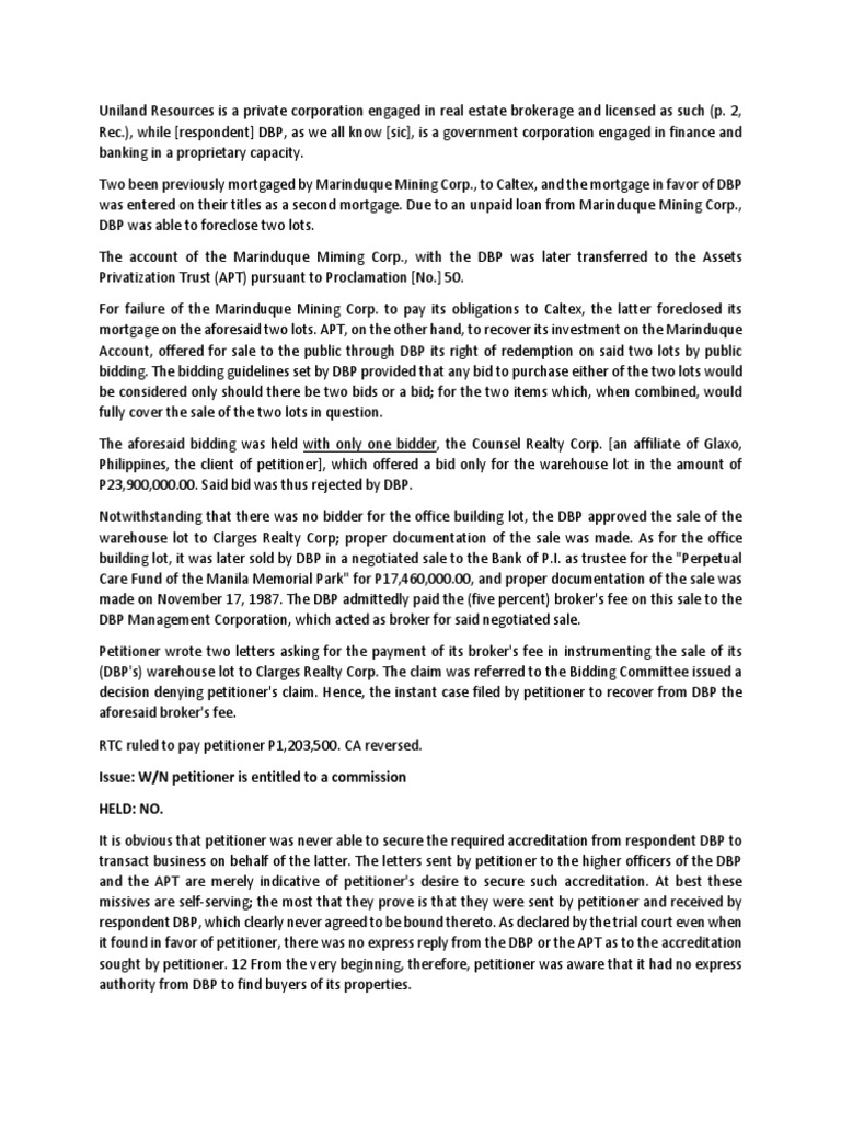 Uniland vs. CA | PDF | Foreclosure | Mortgage Loan