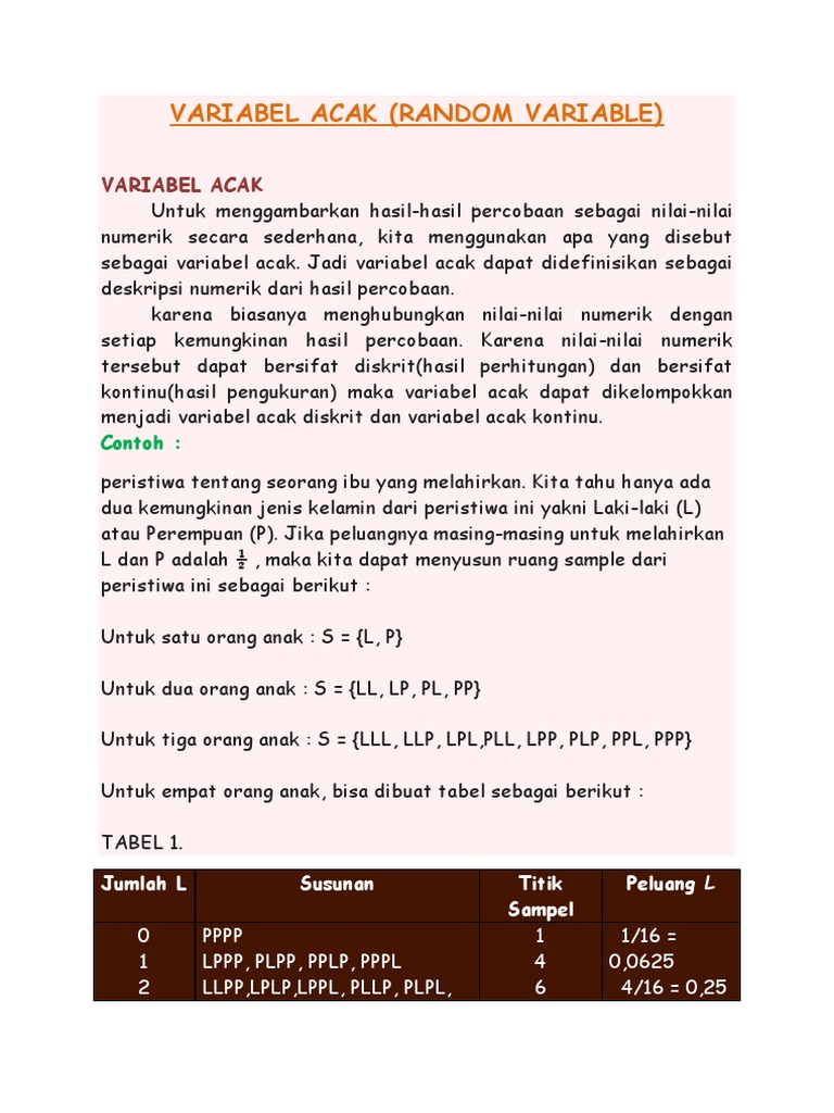 Variabel Acak | PDF