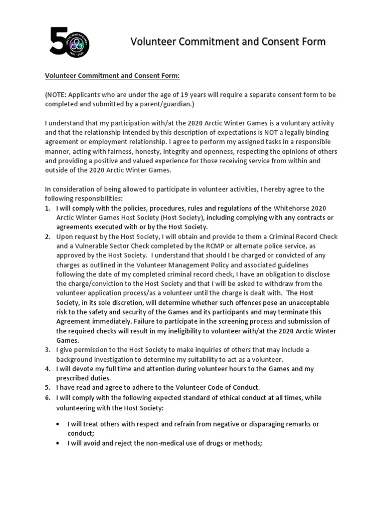 Volunteer Consent Form | PDF | Sexual Harassment | Harassment