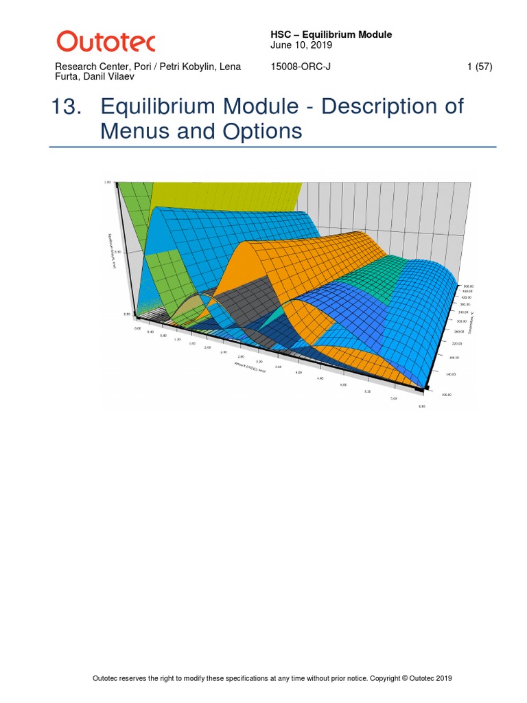 Equilibrium Module - Description of Menus and Options | Download Free PDF | Phase (Matter ...