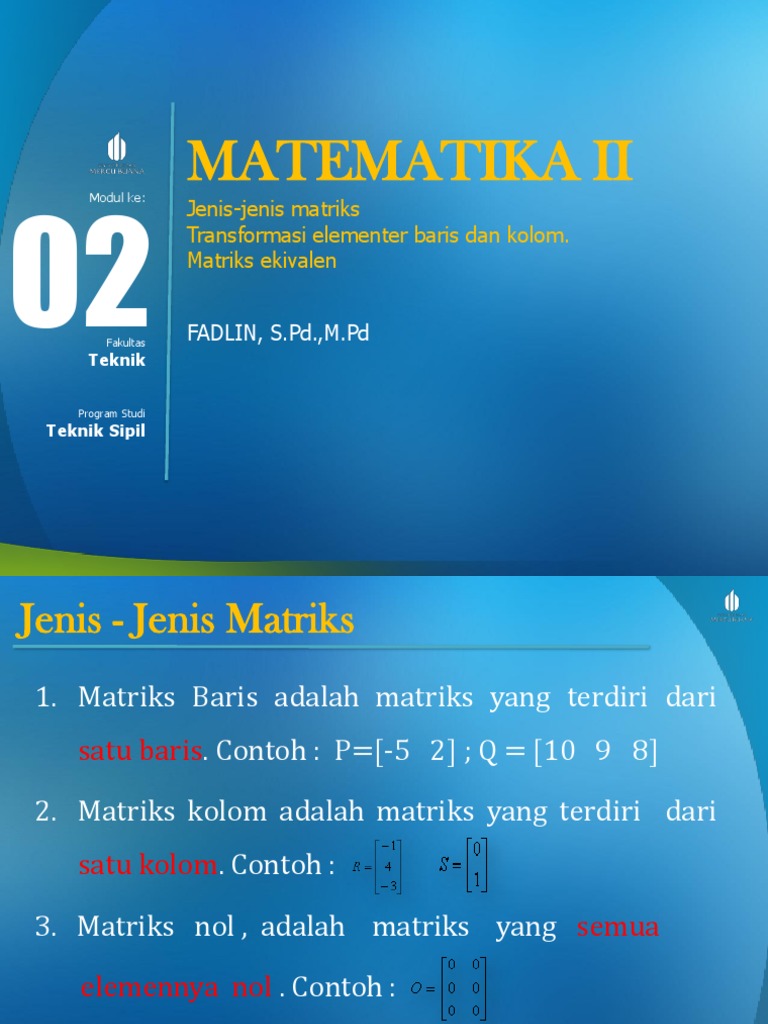 Matriks dan Transformasi Elementer | PDF