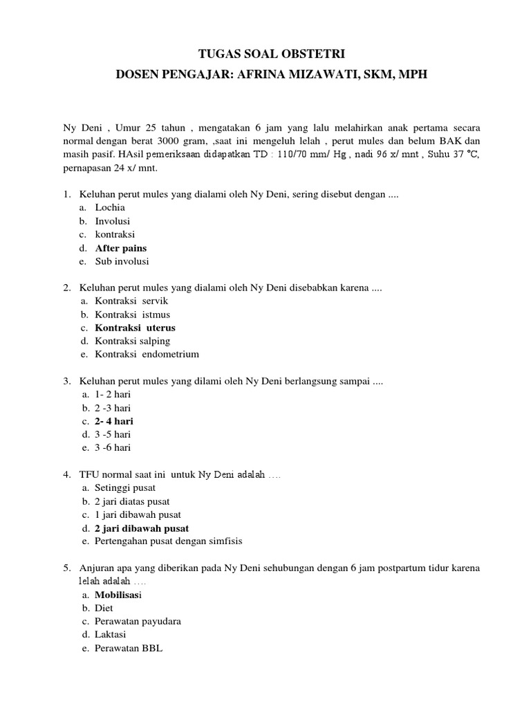 Soal Bunda Afrina Kelas | PDF