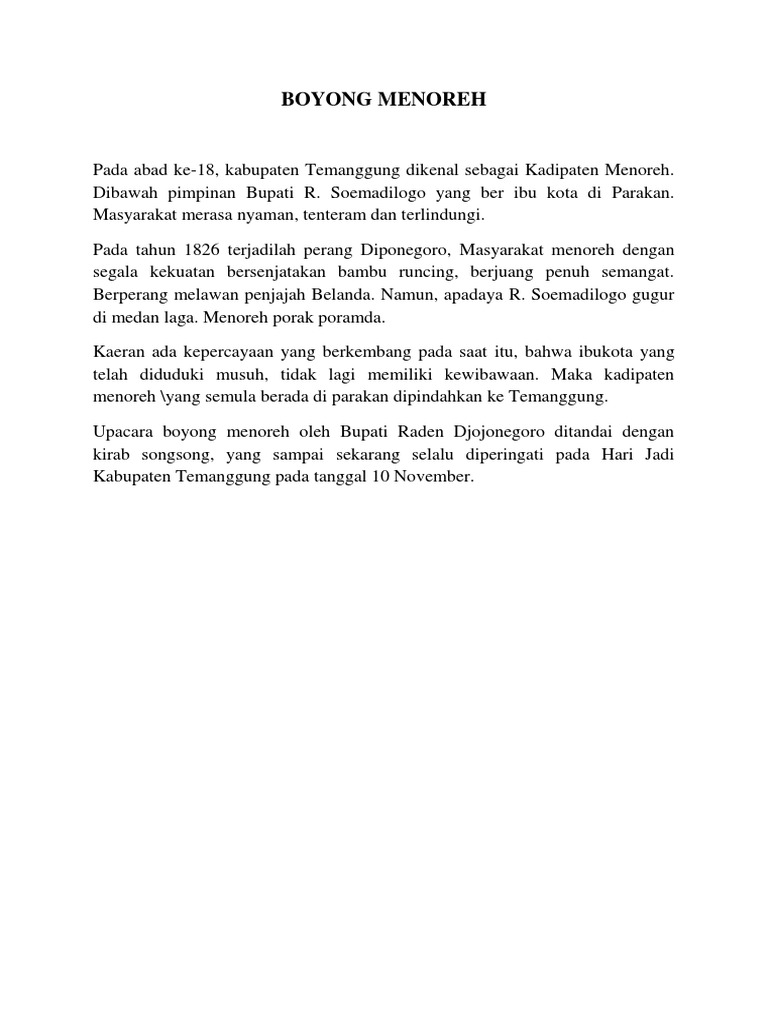 Boyong Menoreh | PDF | Sejarah | Klasik