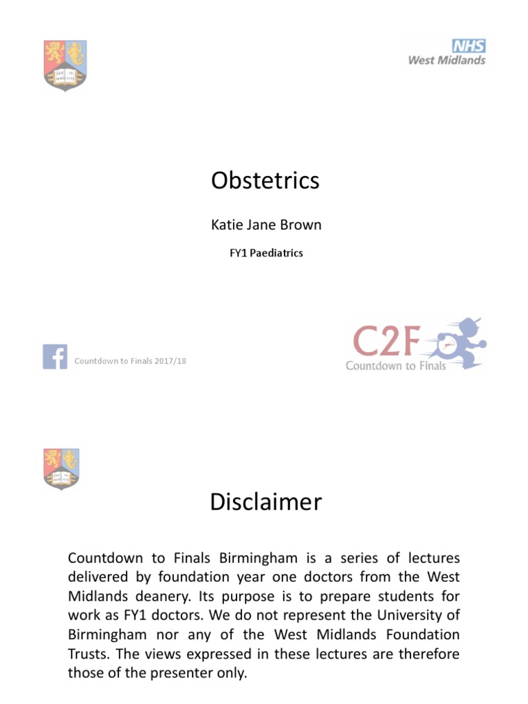 Obstetrics Revision Lecture | PDF | Infertility | Obstetrics