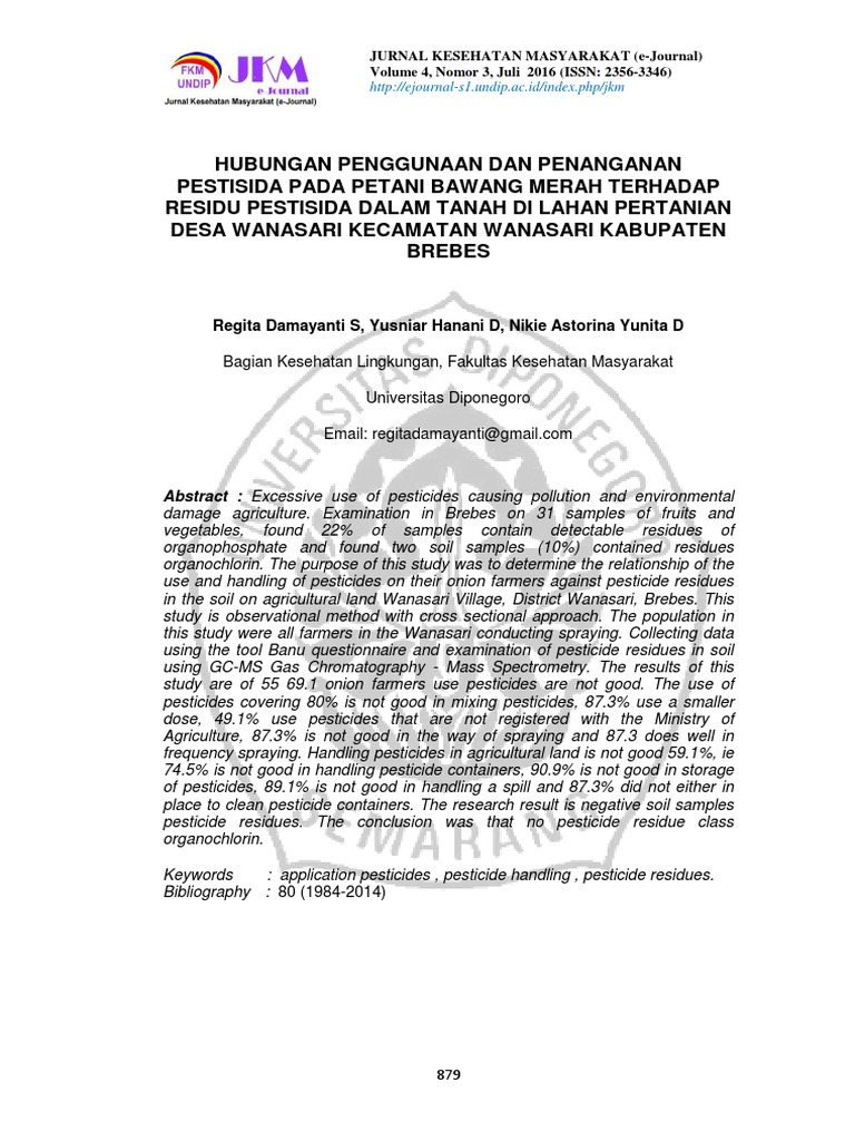 ID Hubungan Penggunaan Dan Penanganan Pesti | PDF | Analytical Chemistry | Scientific Techniques