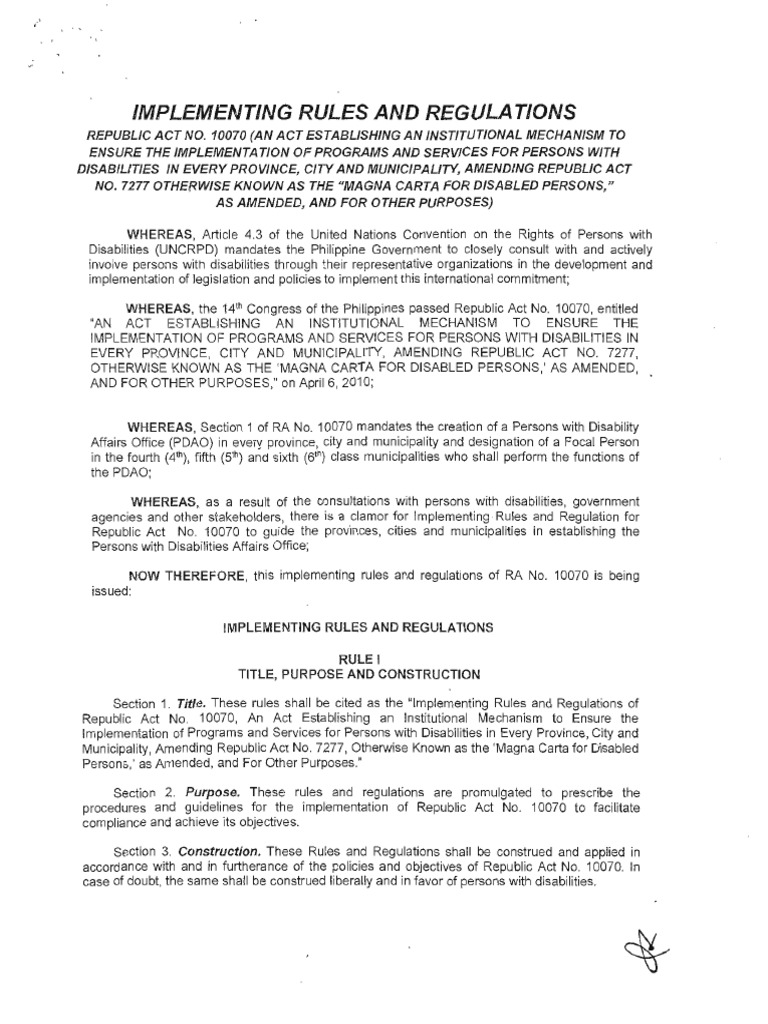 Signed Irr of Ra 10070 Pdao | PDF