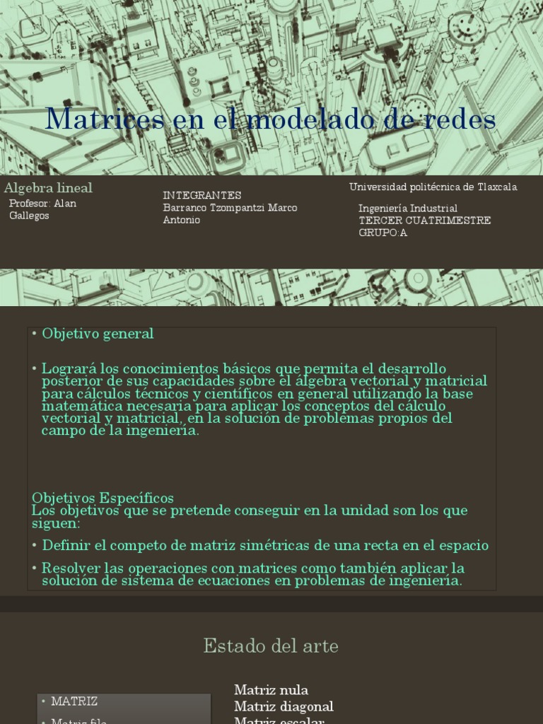 Matrices en El Modelado de Redes | PDF | Matriz (Matemáticas) | Álgebra ...