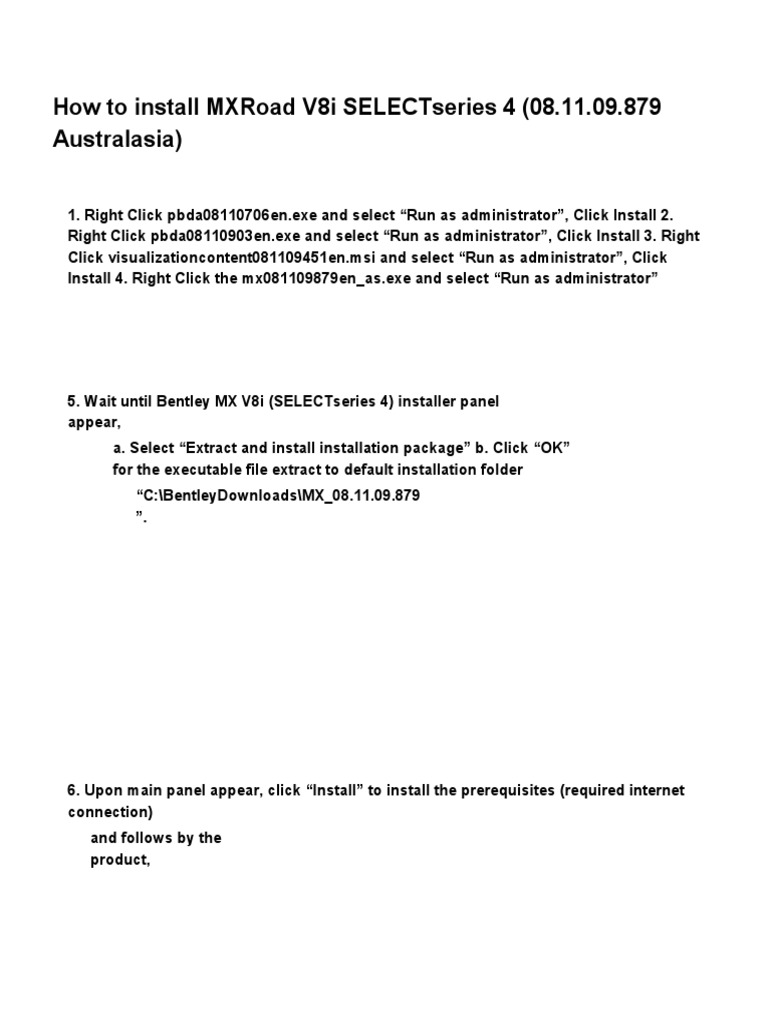 How To Install MXRoad V8i SELECTseries 4 REVISED Hosted Only | PDF | Subscription Business Model ...