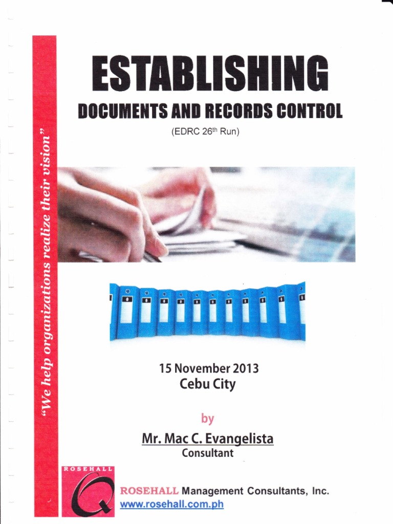 Establishing Documents and Records Control | Download Free PDF ...