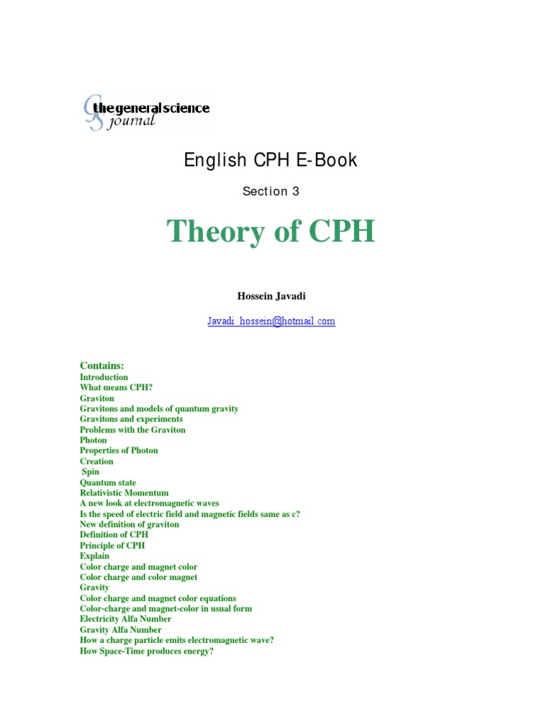 Theory of CPH: English CPH E-Book | PDF | Photon | Field (Physics)