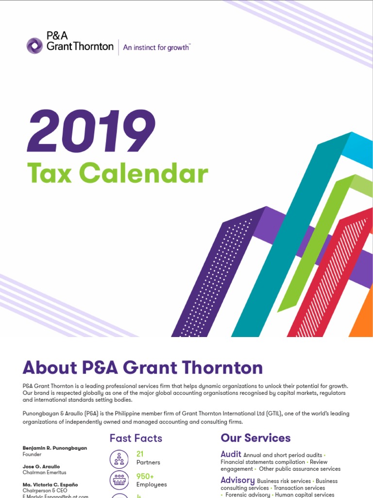 Tax Calendar 2019 | PDF | Accounting | Audit