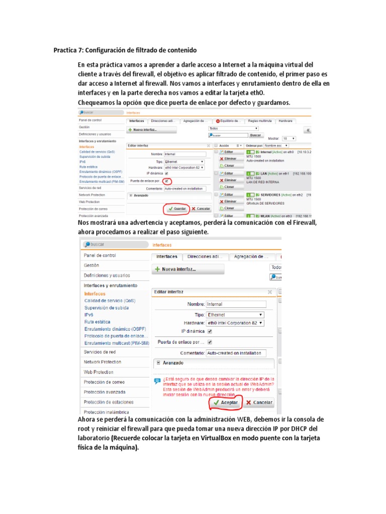 Practica 7 - Administración de La Seguridad Utilizando Firewall | PDF | Cortafuegos (informática ...