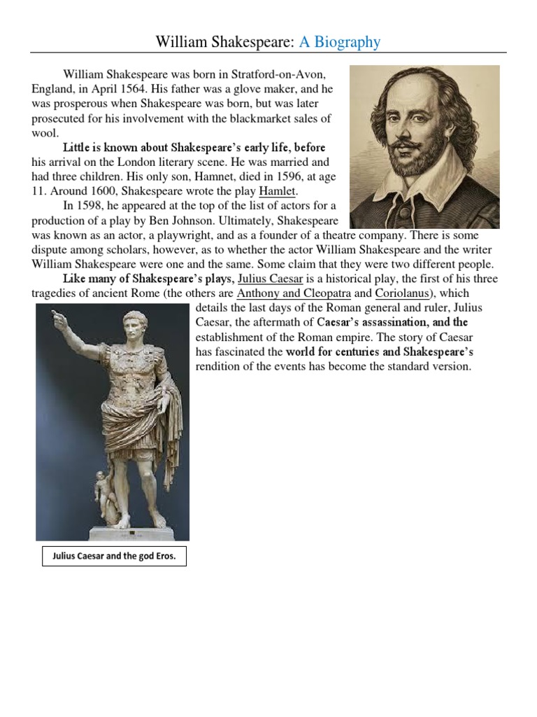 Shakespeares Bio Notes | PDF