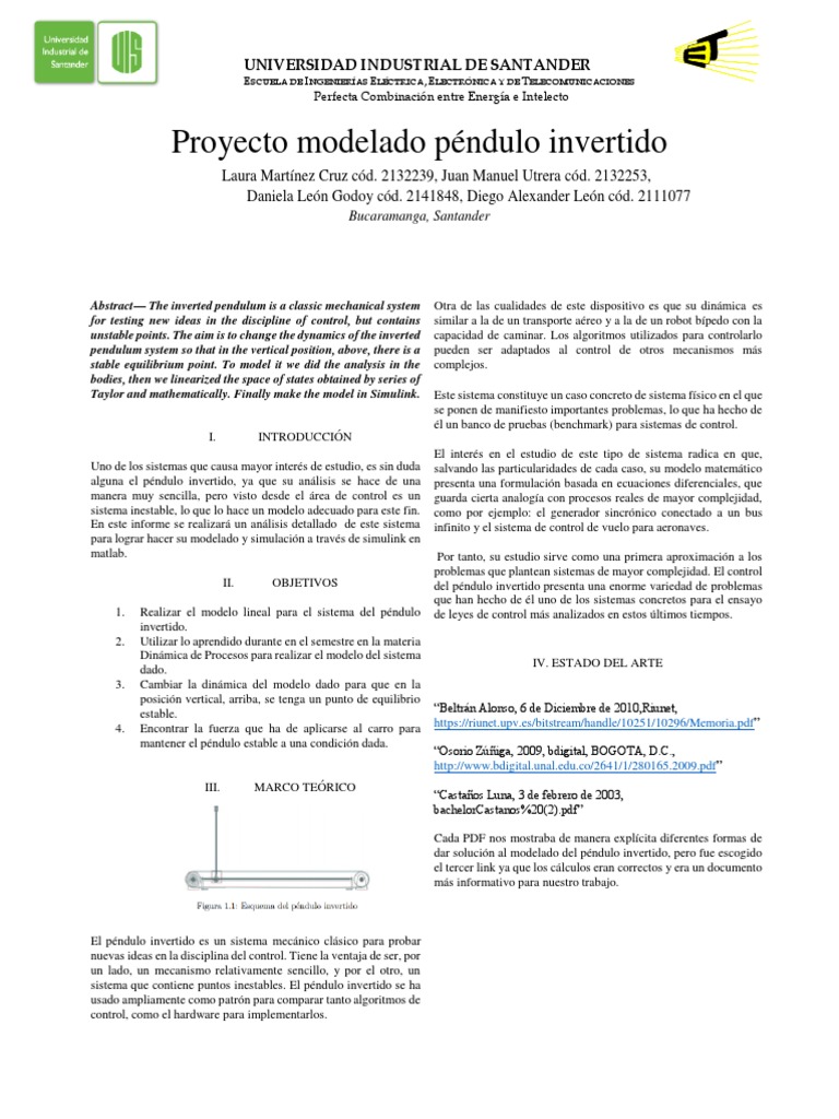 Modelado de Péndulo Invertido en Simulink | PDF | Péndulo | Física