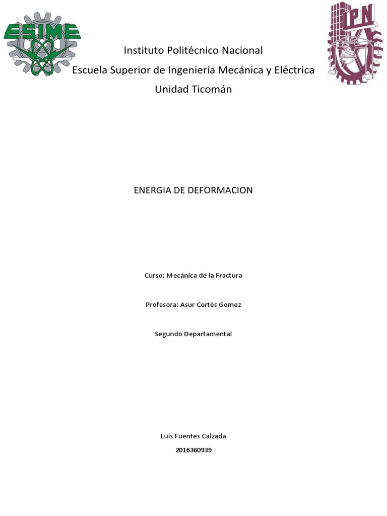 Energía de Deformación en Fractura | PDF