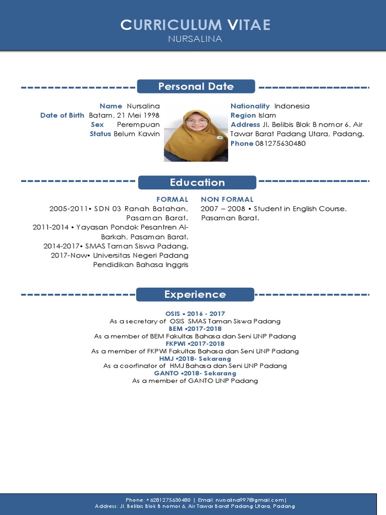 Nursalina's Curriculum Vitae | PDF