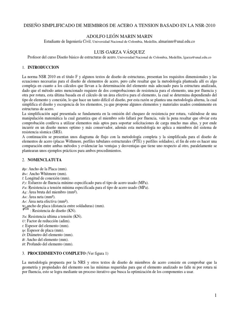 Manual para Diseño de Estructuras Metalicas Segun Norma Colombiana | PDF | Acero | Diseño