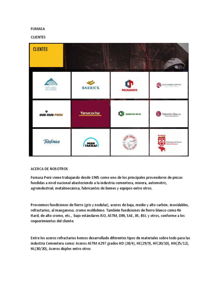 Fumasa Sa. | PDF | Calidad (comercial) | Acero