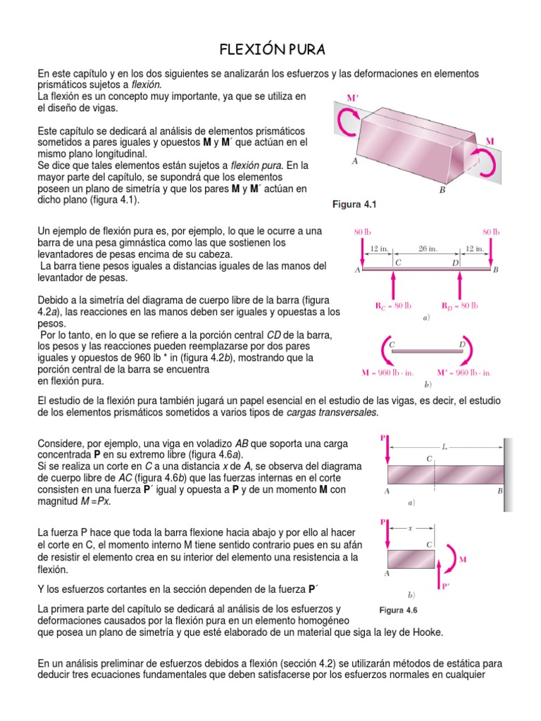 Flexion Pura | PDF | Doblar | Ingeniería de Edificación