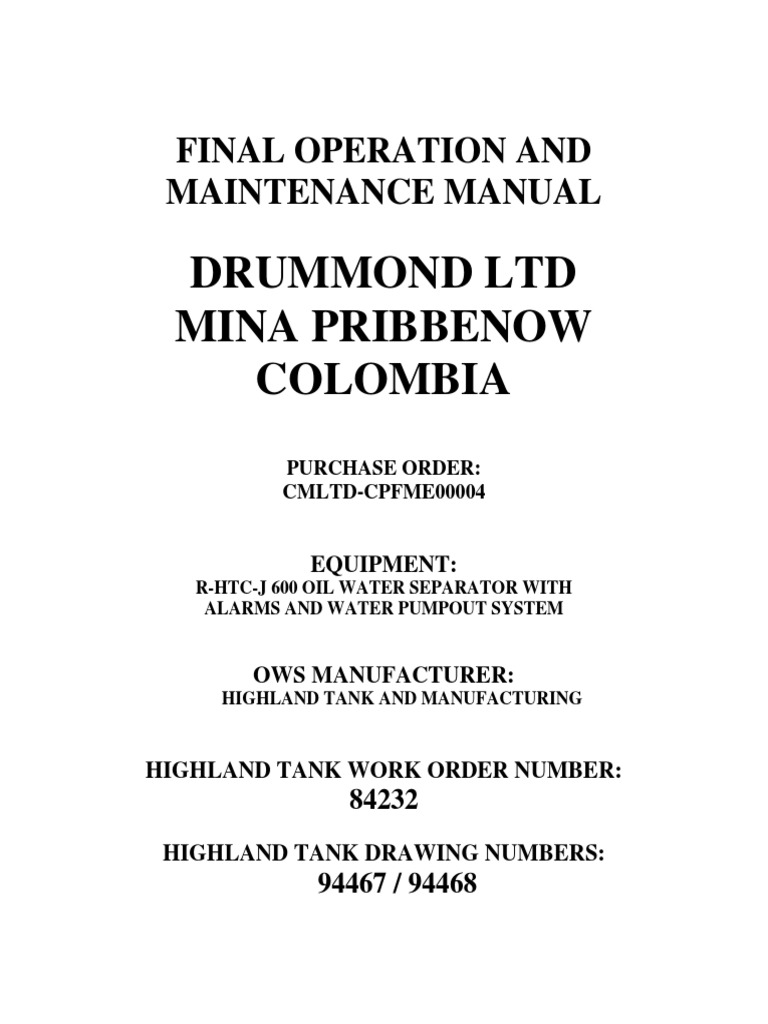 Skimmer - OWS IOM Manual | PDF | Sulfuric Acid | Petroleum